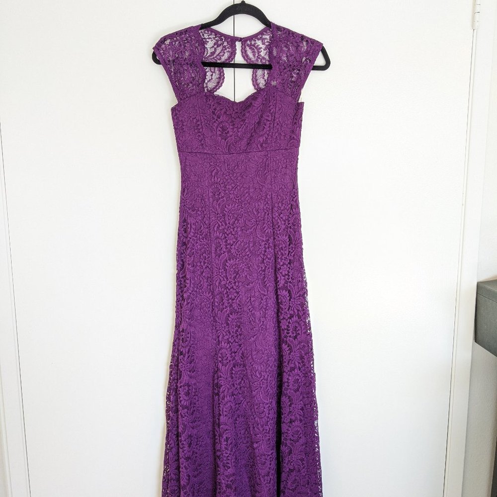 Purple Lace Formal Maxi Dress From Modcloth - Gem